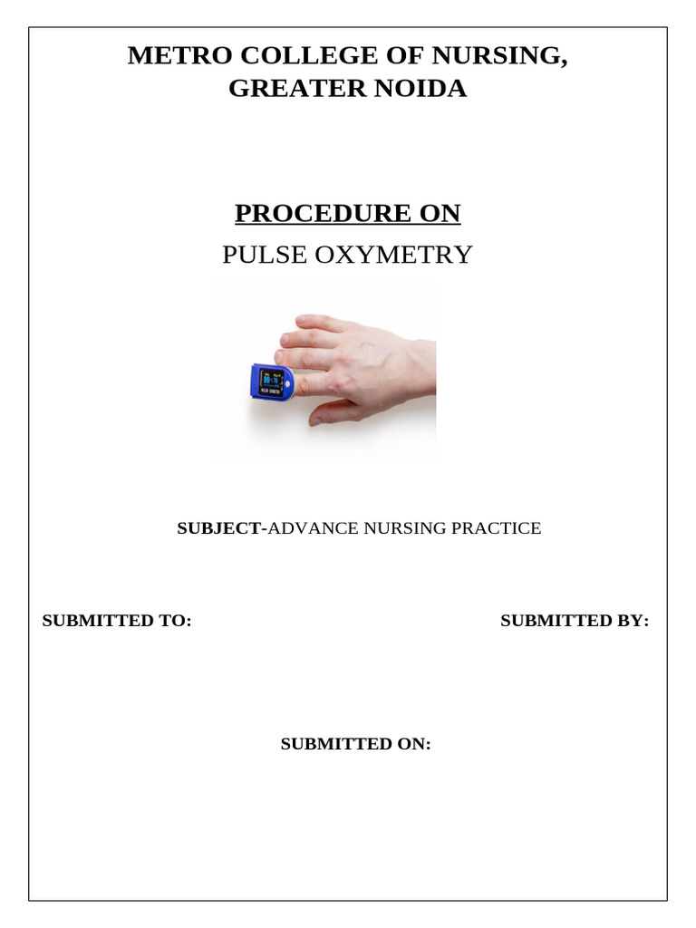 Procedure Pulse Oxymetry | PDF | Medical Specialties | Self-Improvement