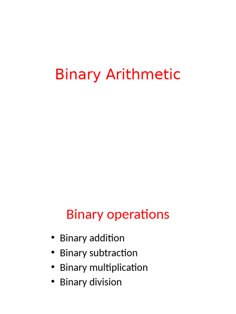 Binary Arithmetic | PDF