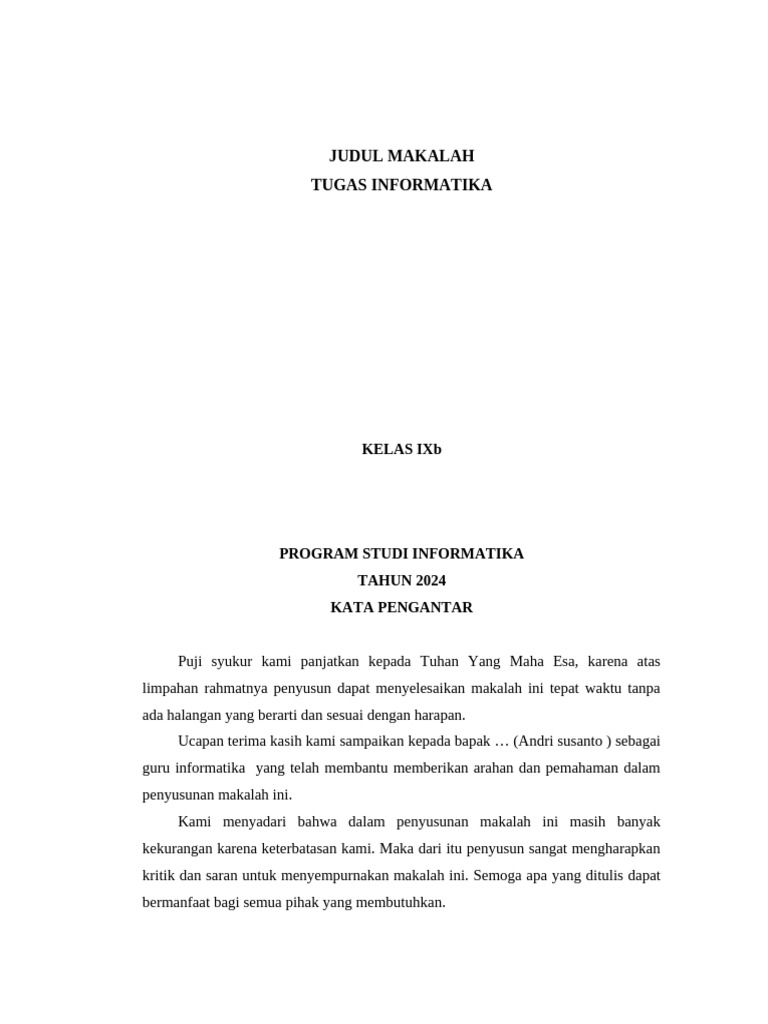 Template Penulisan Makalah 1 | PDF