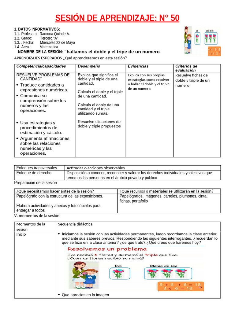 Doble y Triple de Números en Matemáticas | PDF | Cognición