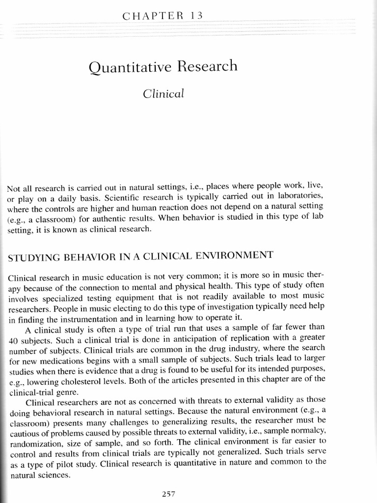 Phillips Chapter 13 Quantitative Research (Clinical) | PDF