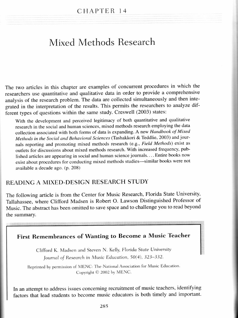 Phillips Chapter 14 Mixed Methods Research | PDF