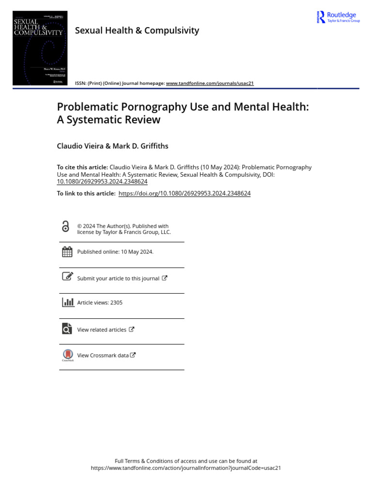 Problematic Pornography Use and Mental Health A Systematic Review | PDF