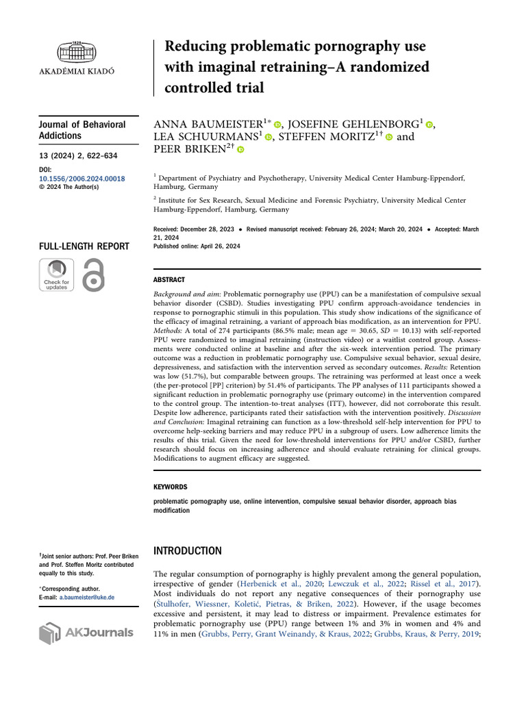 Reducing Problematic Pornography Use | PDF