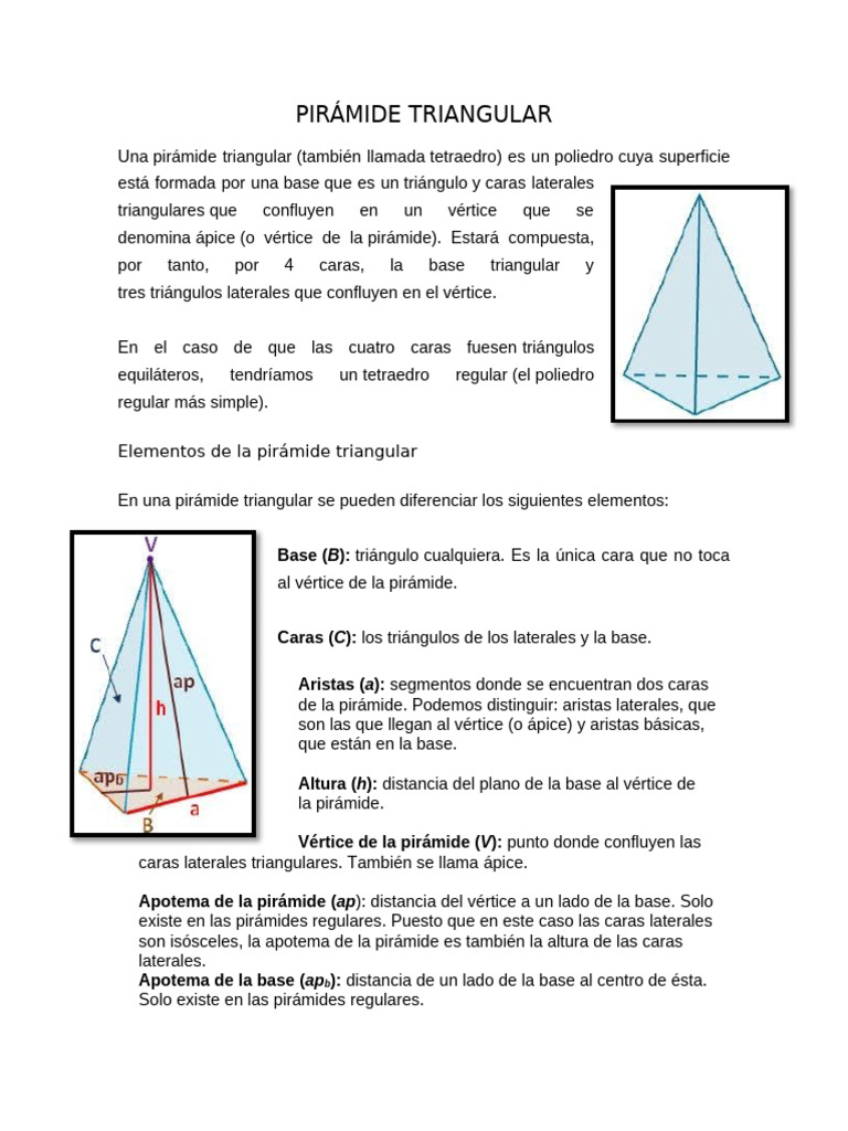 Medidas De La Red De La Pirámide Triangular