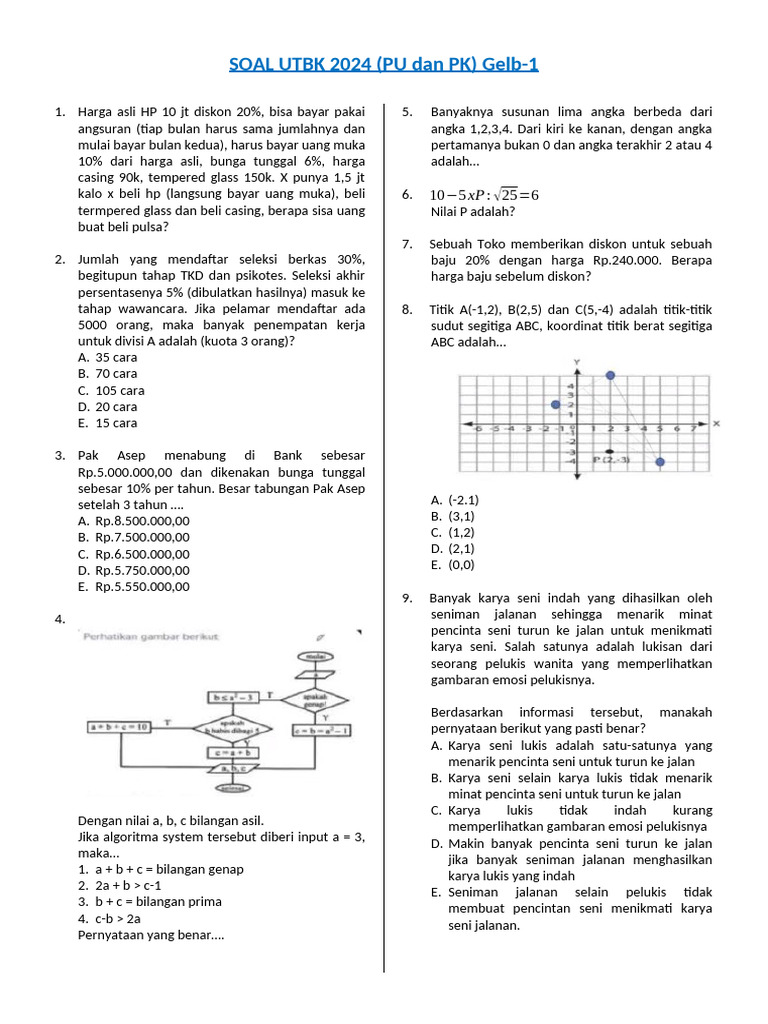 Soal Utbk 2024 (Pu & PK) Gelb-1 | PDF