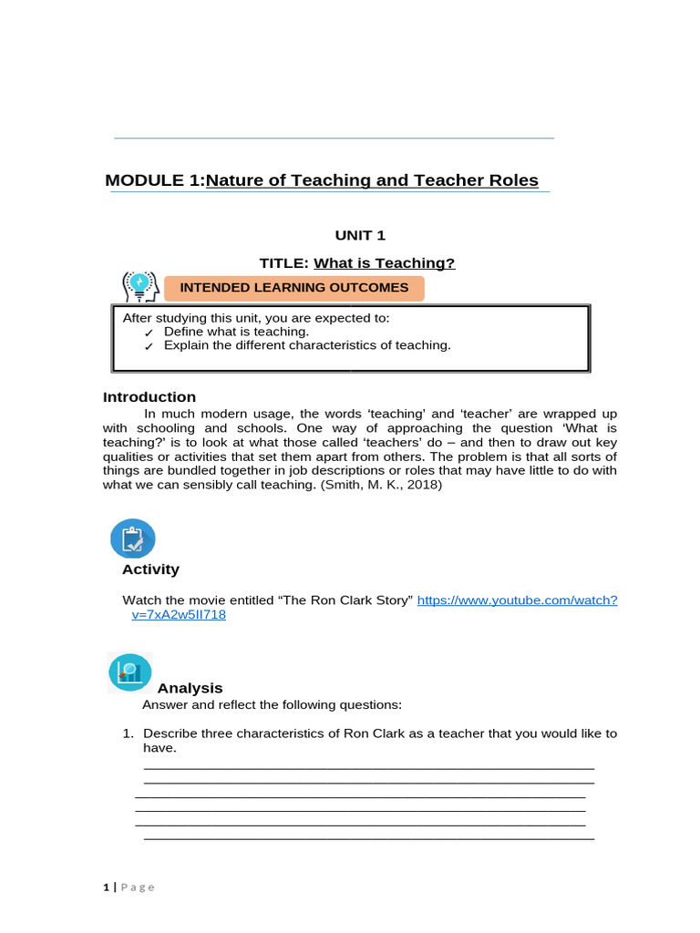 UNIT 1 - Module 1 | PDF