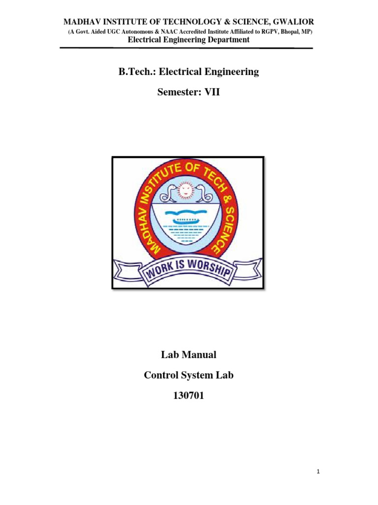 ControlSystem Labmanual | PDF