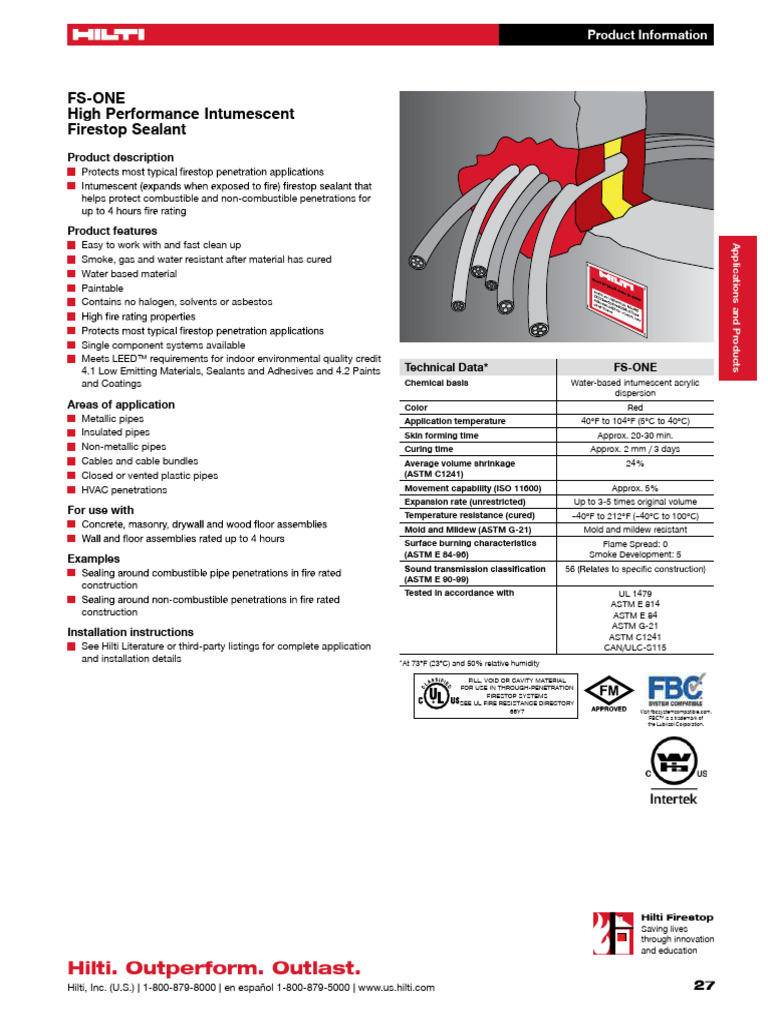 FS-ONE Intumescent Firestop-EN | PDF