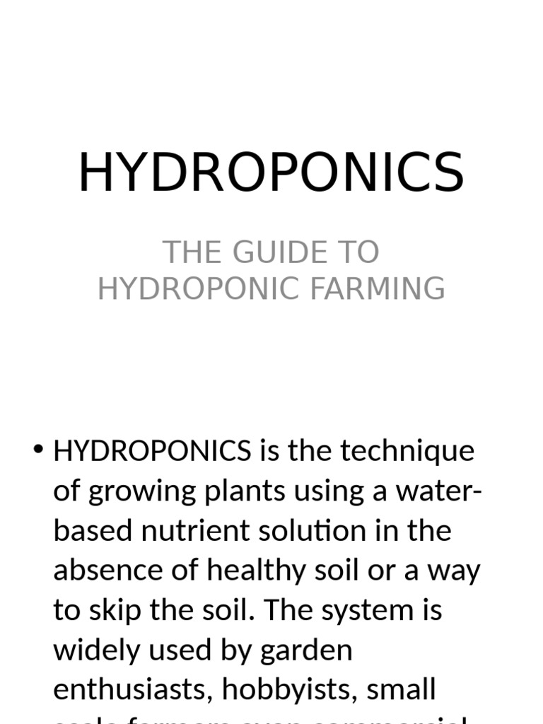 Hydroponics | PDF