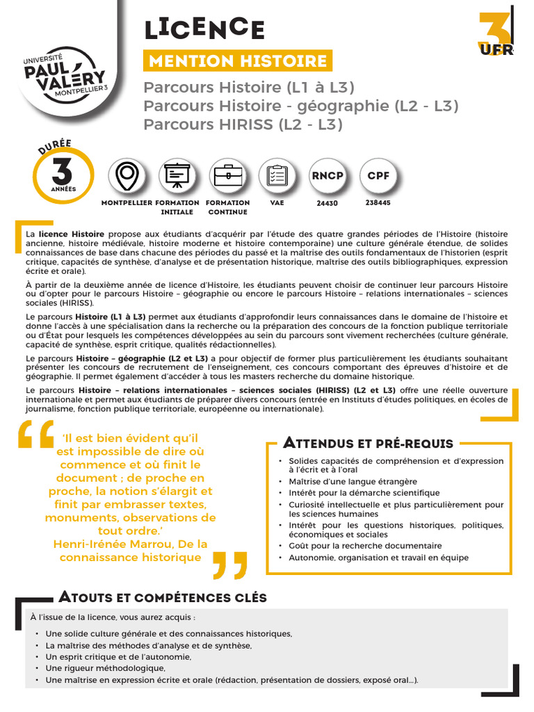 03 - Licences Histoire | PDF