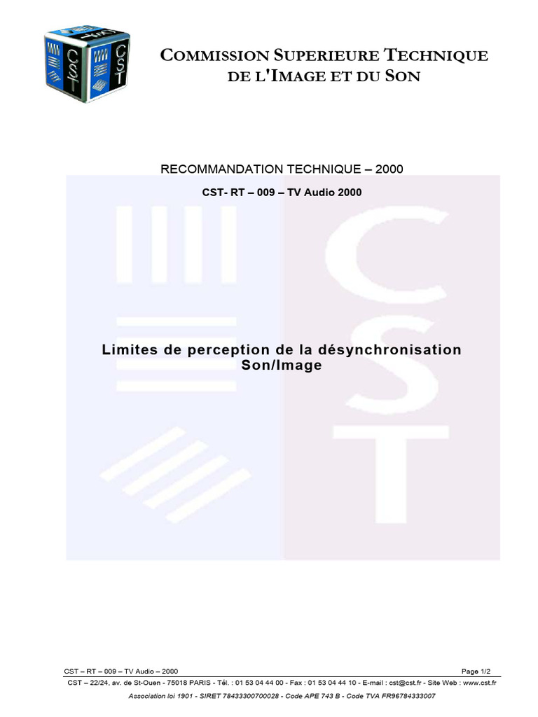 CST RT 009 Tvaudio 2000 | PDF