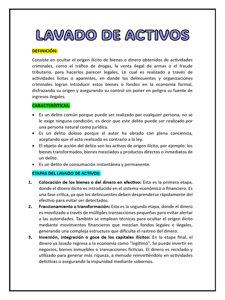 Lavado de Activos | PDF