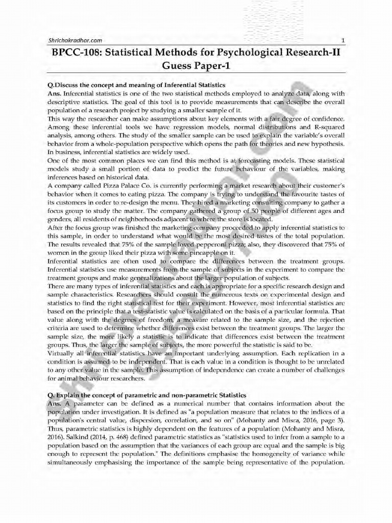 BPCC 108 Guess Paper I83l0n | PDF