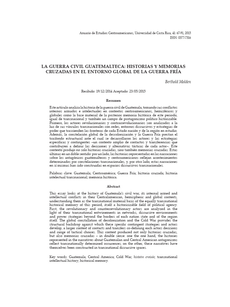 La Guerra Civil Guatemalteca Historias y | PDF