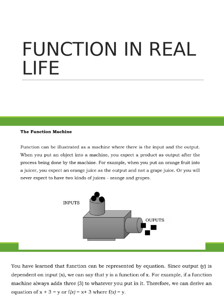 Functions in Real-Life | PDF