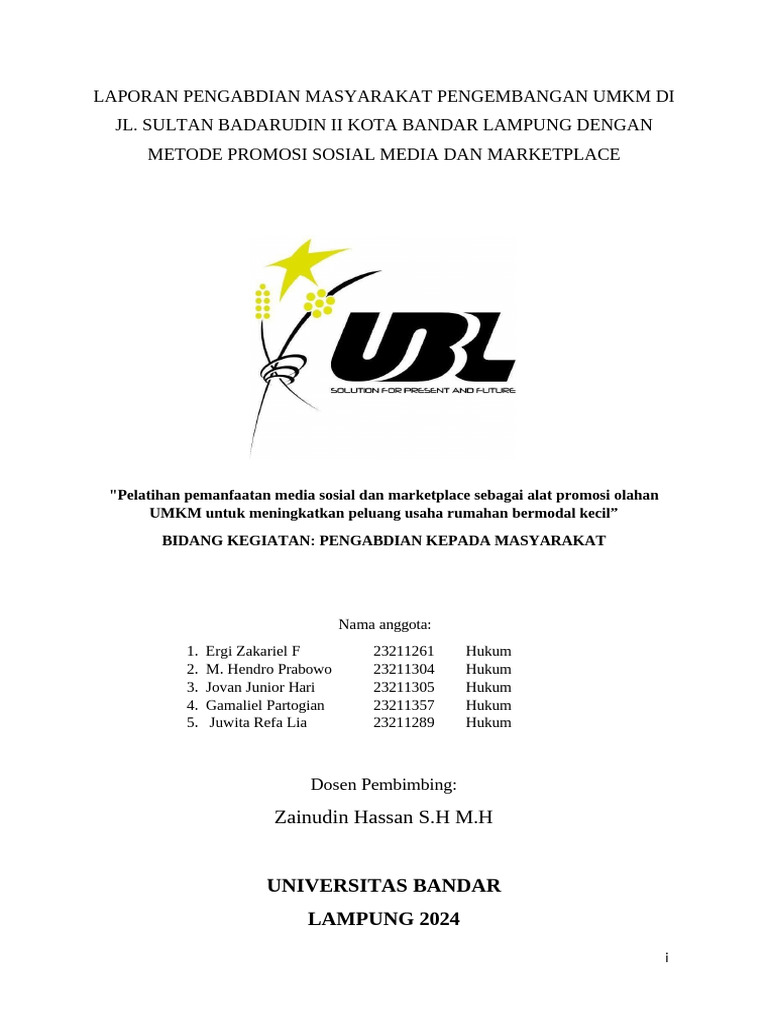 Laporan Beasiswa UBL | PDF