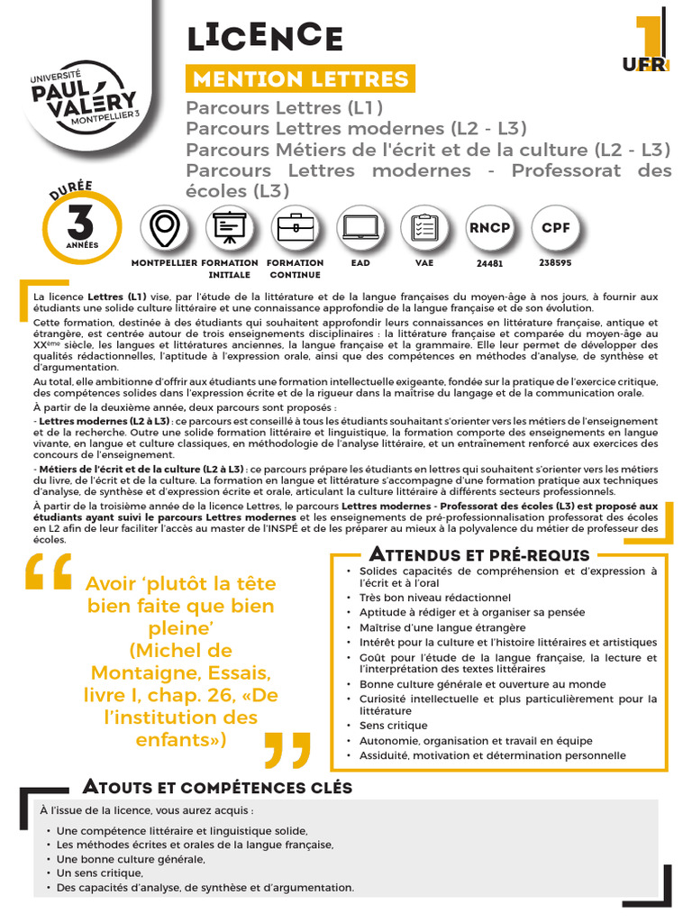 04 Licence Lettres | PDF