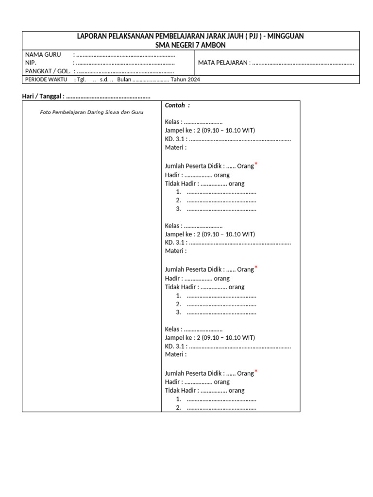 Format PJJ 2024 | PDF