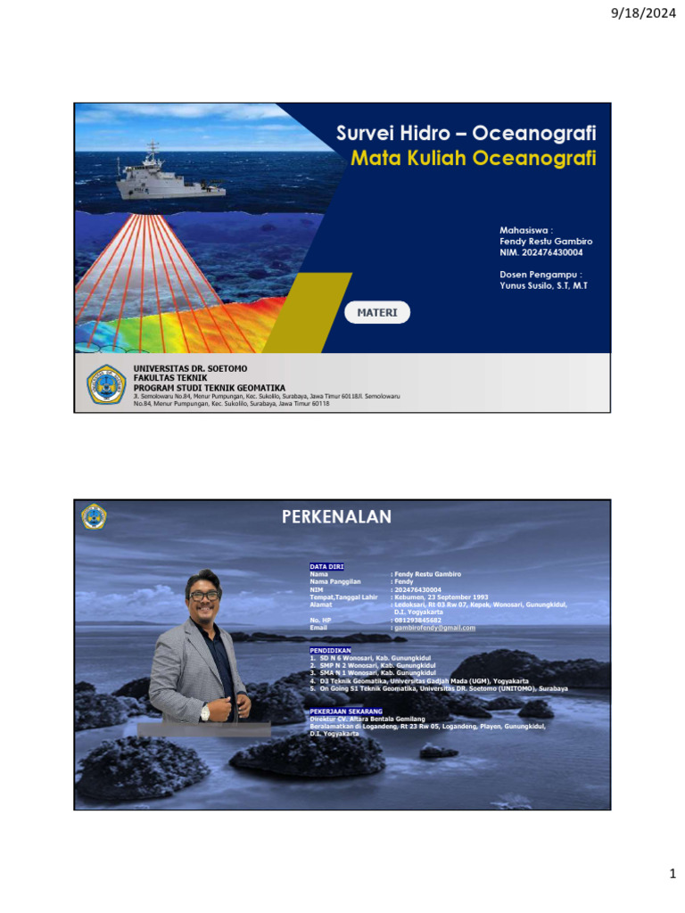 Tugas 1_Oceanografi_FendyRestuGambiro | PDF