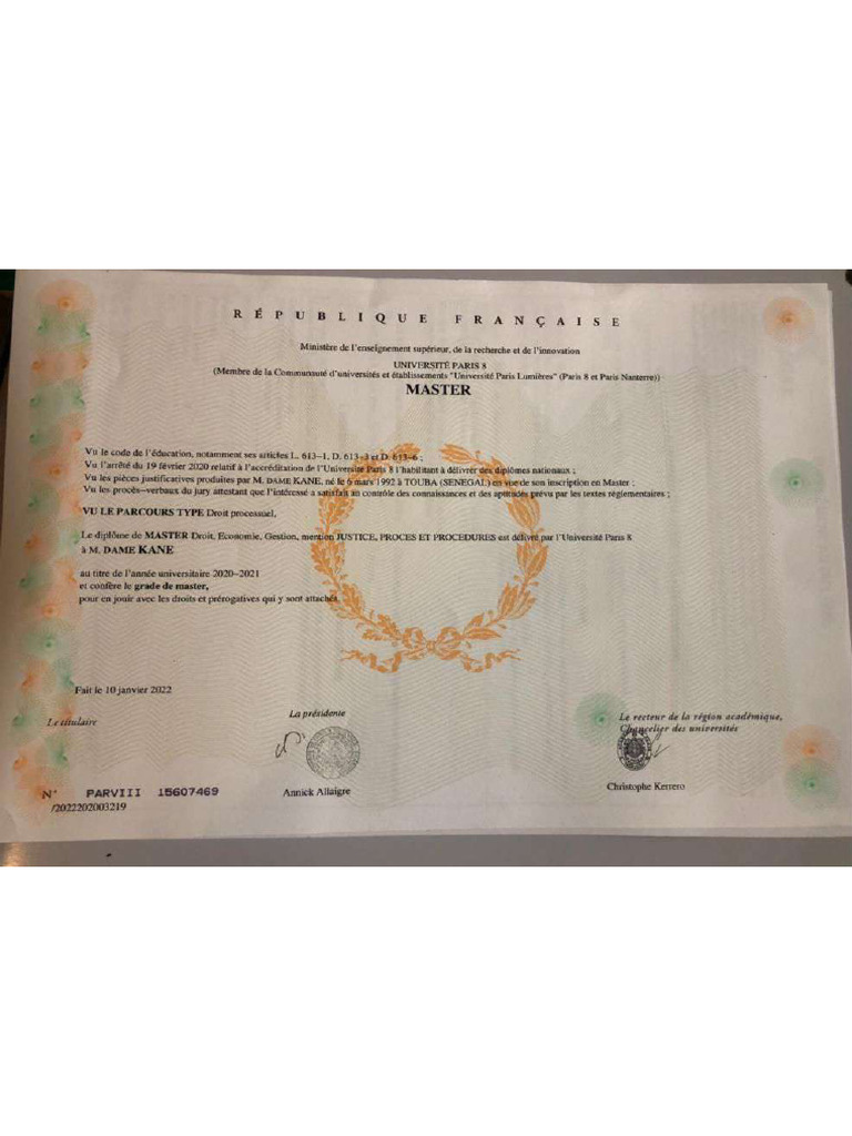 Diplome Master II | PDF