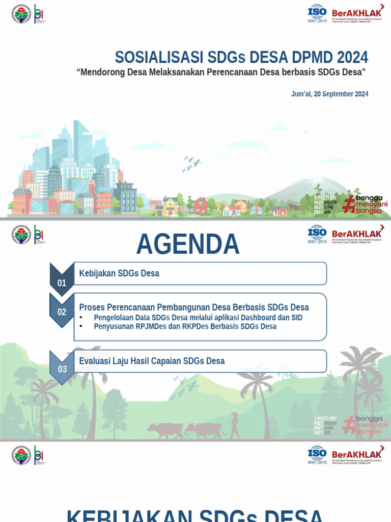 Sosialisasi SDGs Desa 2024 DPMD | PDF
