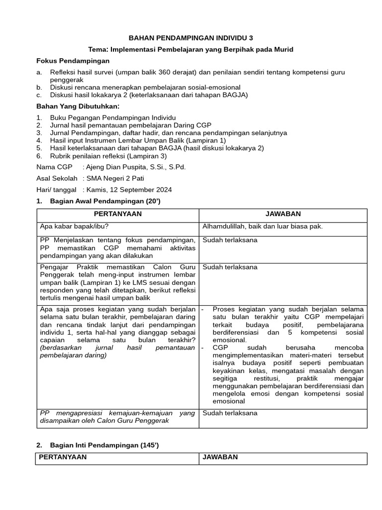 Bahan Pi 3 Untuk CGP - Ajeng Dian Puspita | PDF