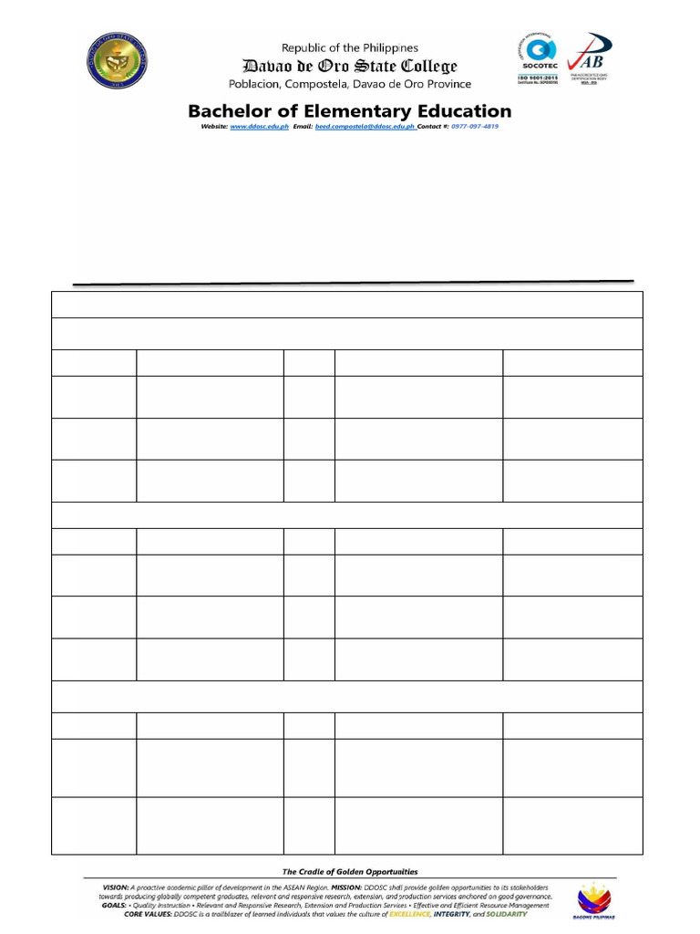 BEED ADVISORY No. 08 S. 2024 Preliminary Examination Time Classroom and ...