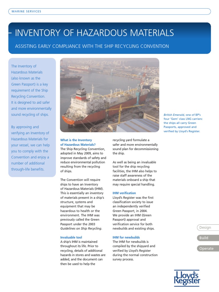 Inventory of Hazardous Materials (Green Passport) Fact Sheet | PDF ...