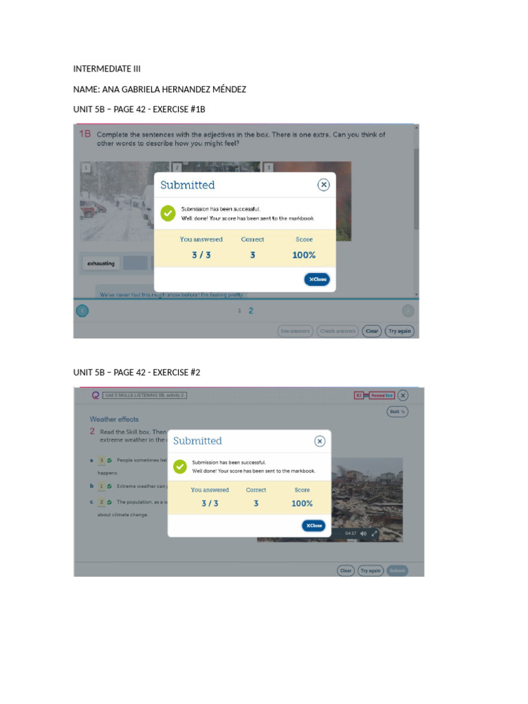 UNIT5B - HOMEWORK (e-STUDENT BOOK) - PAGES 41.42 - EXERCISE 1B, 2, 5, 7 - INTERMEDIATE III ...