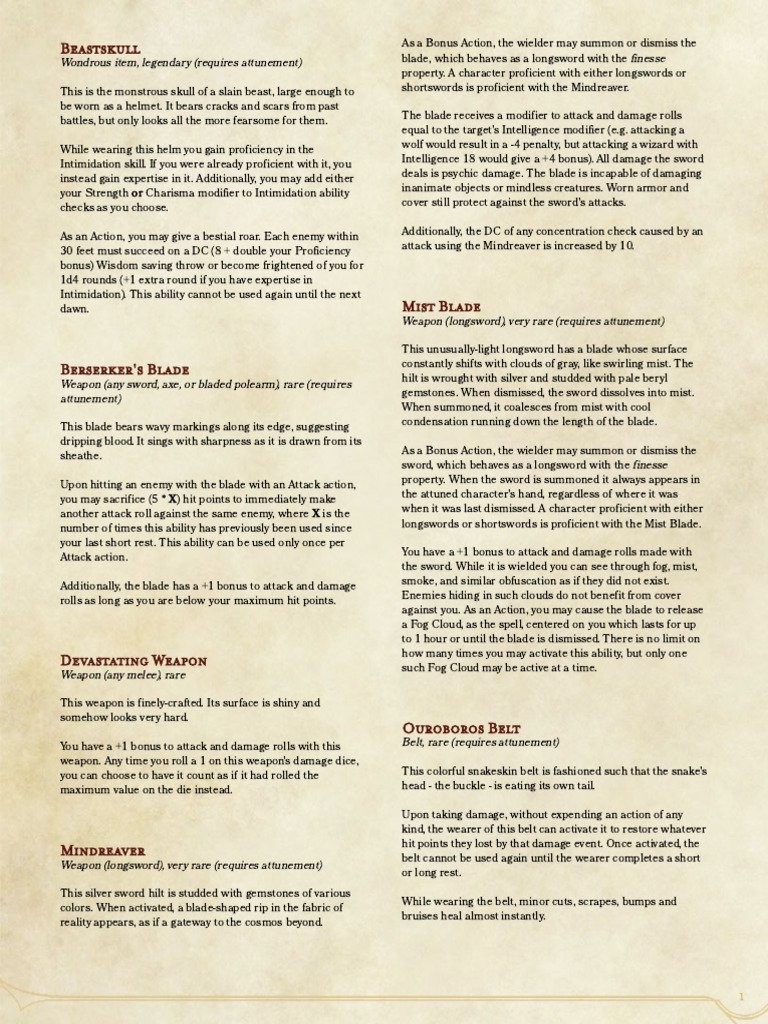 Yet More Magic Items | PDF