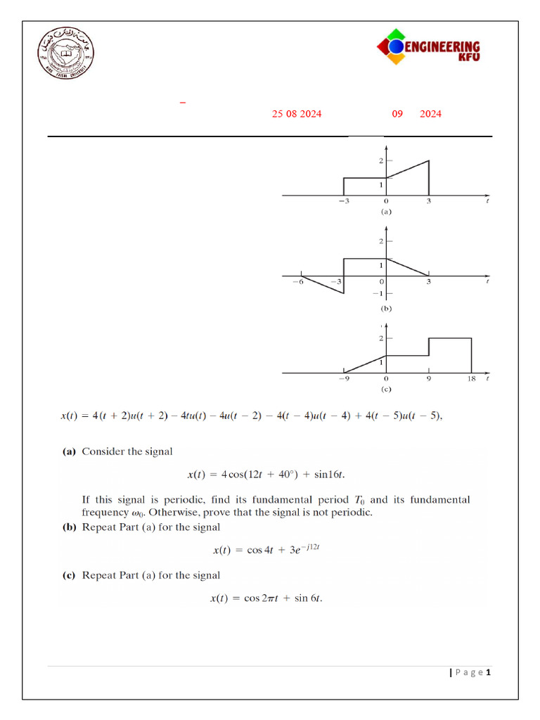 EE330 HW1 Ch2-1Signals | PDF