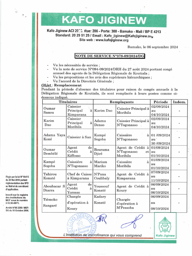 N°378 Remplacement DR KLA | PDF