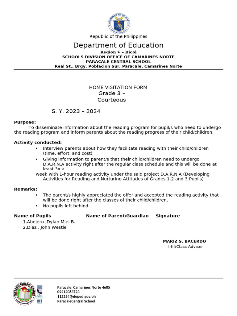 Home-visitation-form | PDF