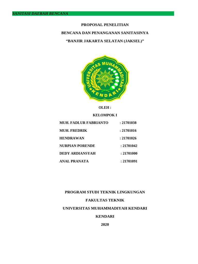 1 - Proposal Banjir Jaksel-Kel.1 | PDF