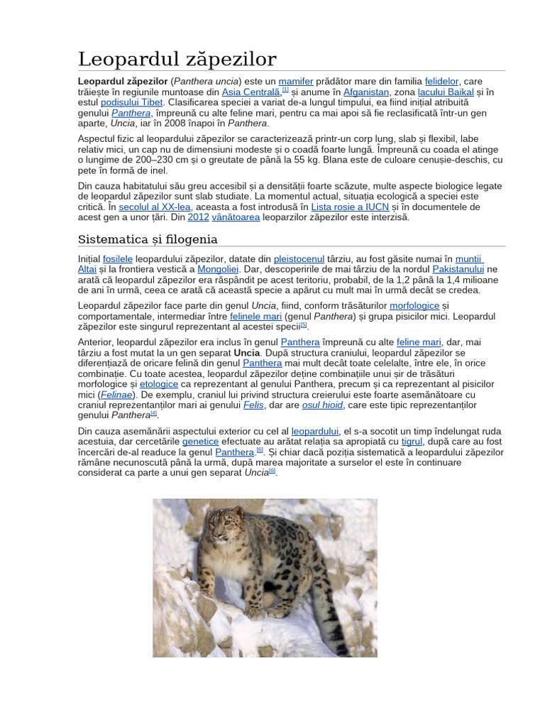 Leopardul Zăpezilor | PDF