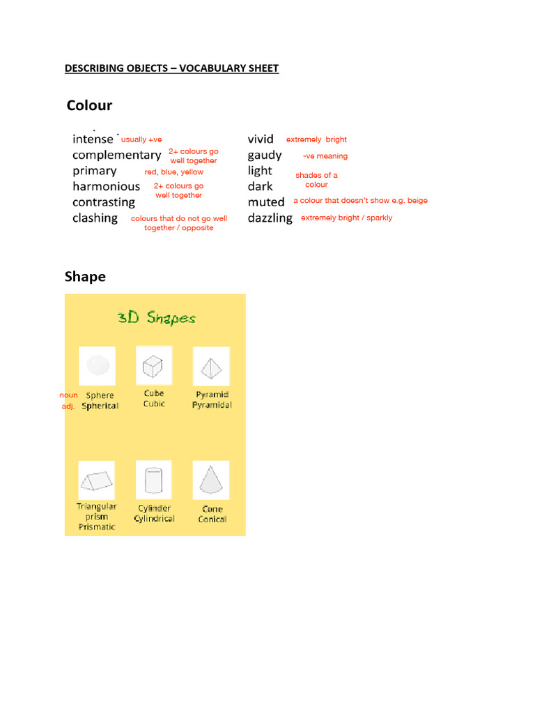 Elements of Art Vocabulary 2 | PDF
