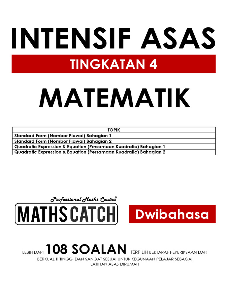 (Dwibahasa) Modul Latihan Asas Persediaan Maths Tingkatan 4 | PDF