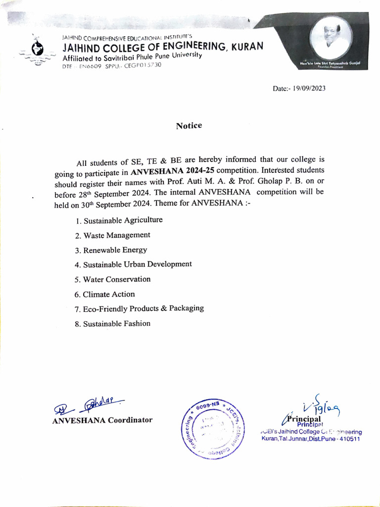 ANVESHANA 2024-25new College | PDF