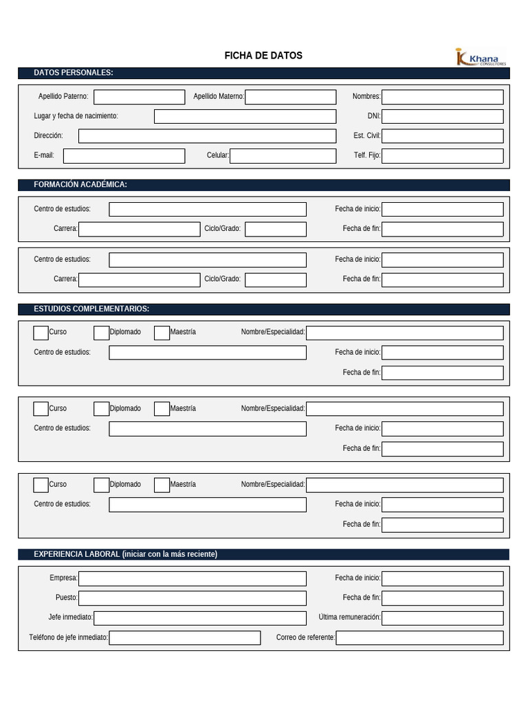 Ficha de Datos | PDF
