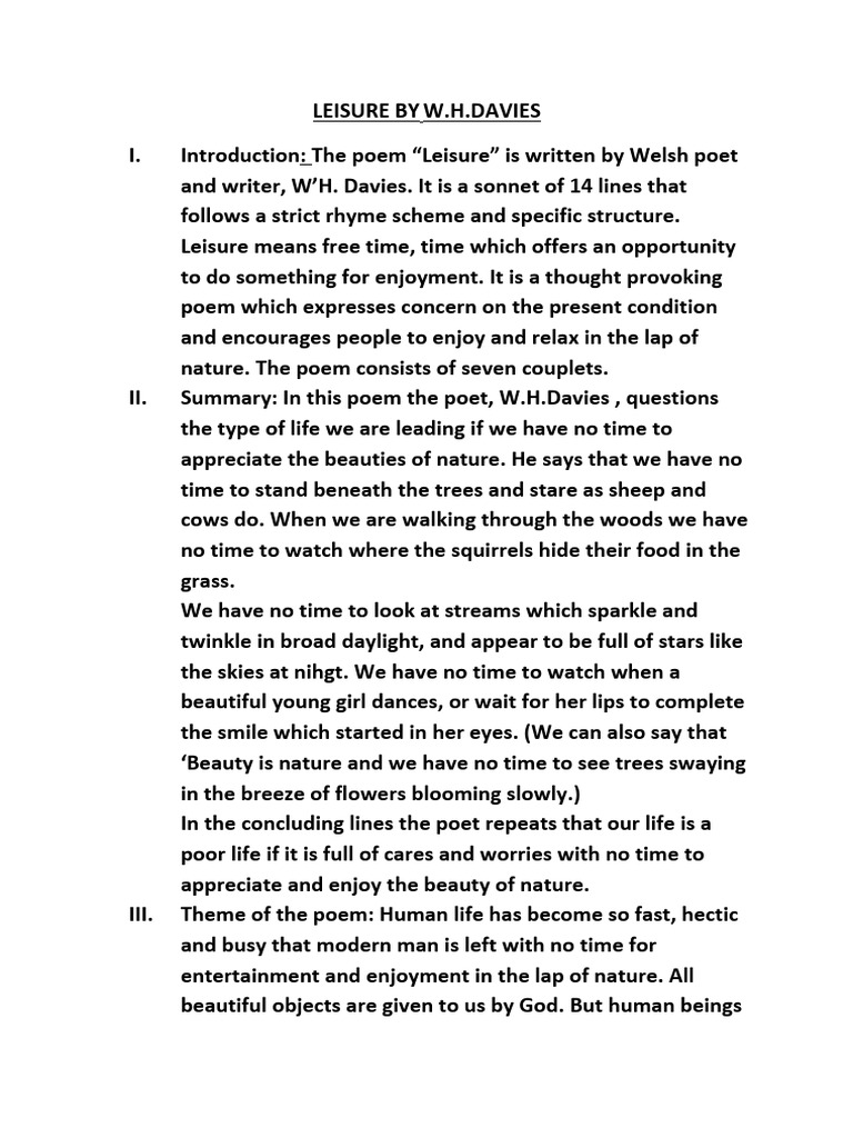 Leisure Notes | PDF