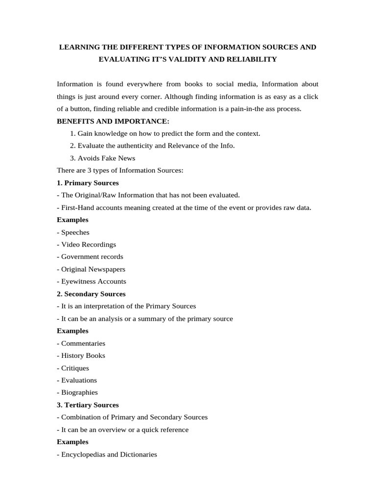 Information Sources | PDF