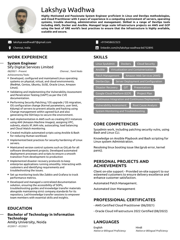 Lakshya Wadhwa Resume | PDF | Cloud Computing | Linux