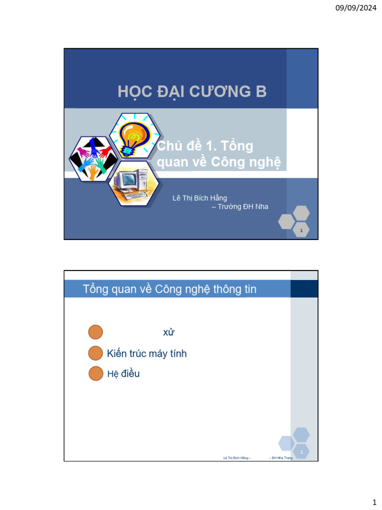 Chủ Đề 1 - Tổng Quan Về CNTT | PDF