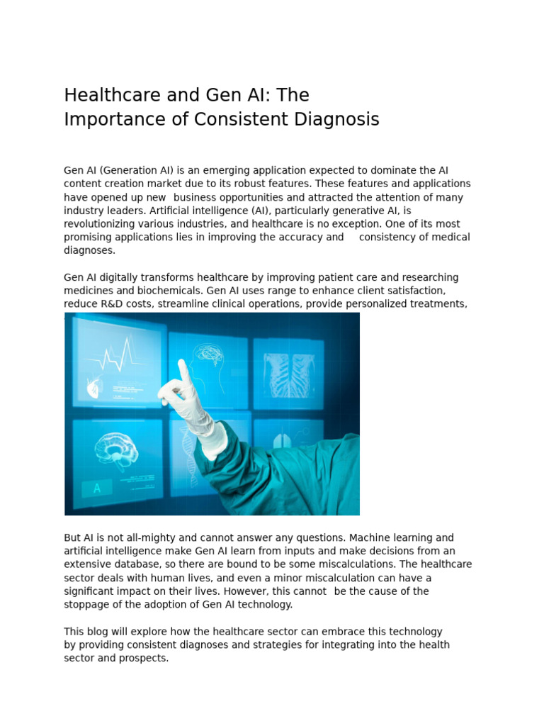 Healthcare and Gen AI - The Importance of Consistent Diagnosis | PDF ...