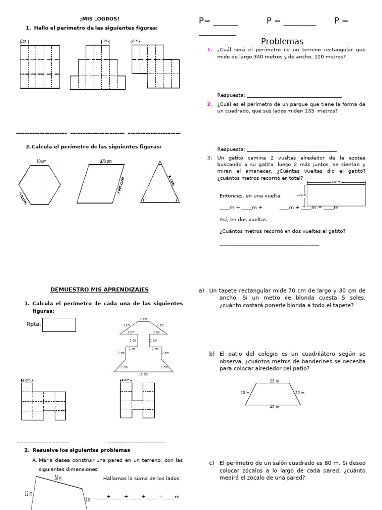 Problemas de Perimetro | PDF