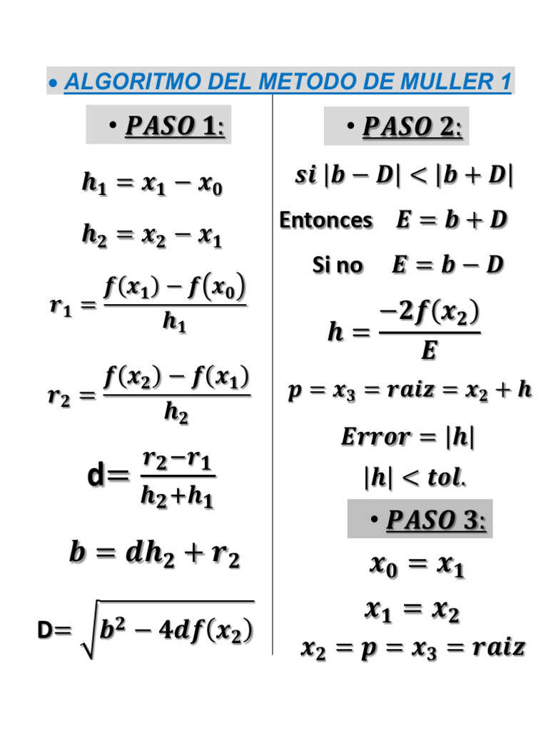 ALGORITMOs MULLER | PDF