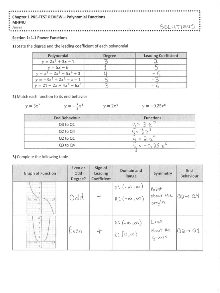Quiz Review - Lesson 1-3 Answer Key | PDF