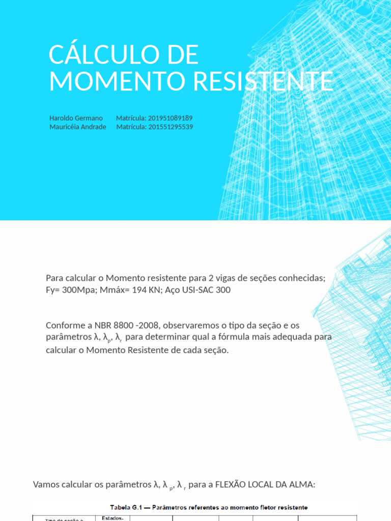 Cálculo de Momento Resistente | PDF