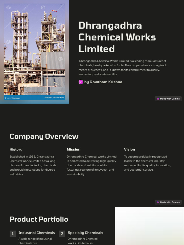 Dhrangadhra Chemical Works Limited | PDF